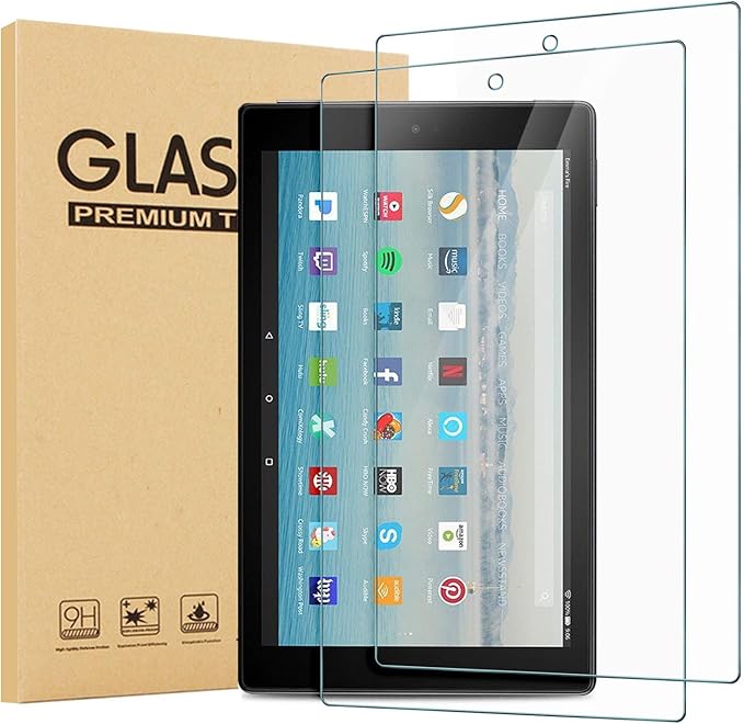 Amazon.com: [2 Pack] Glass Screen Protector for Amazon Fire HD 10 (2019 ...