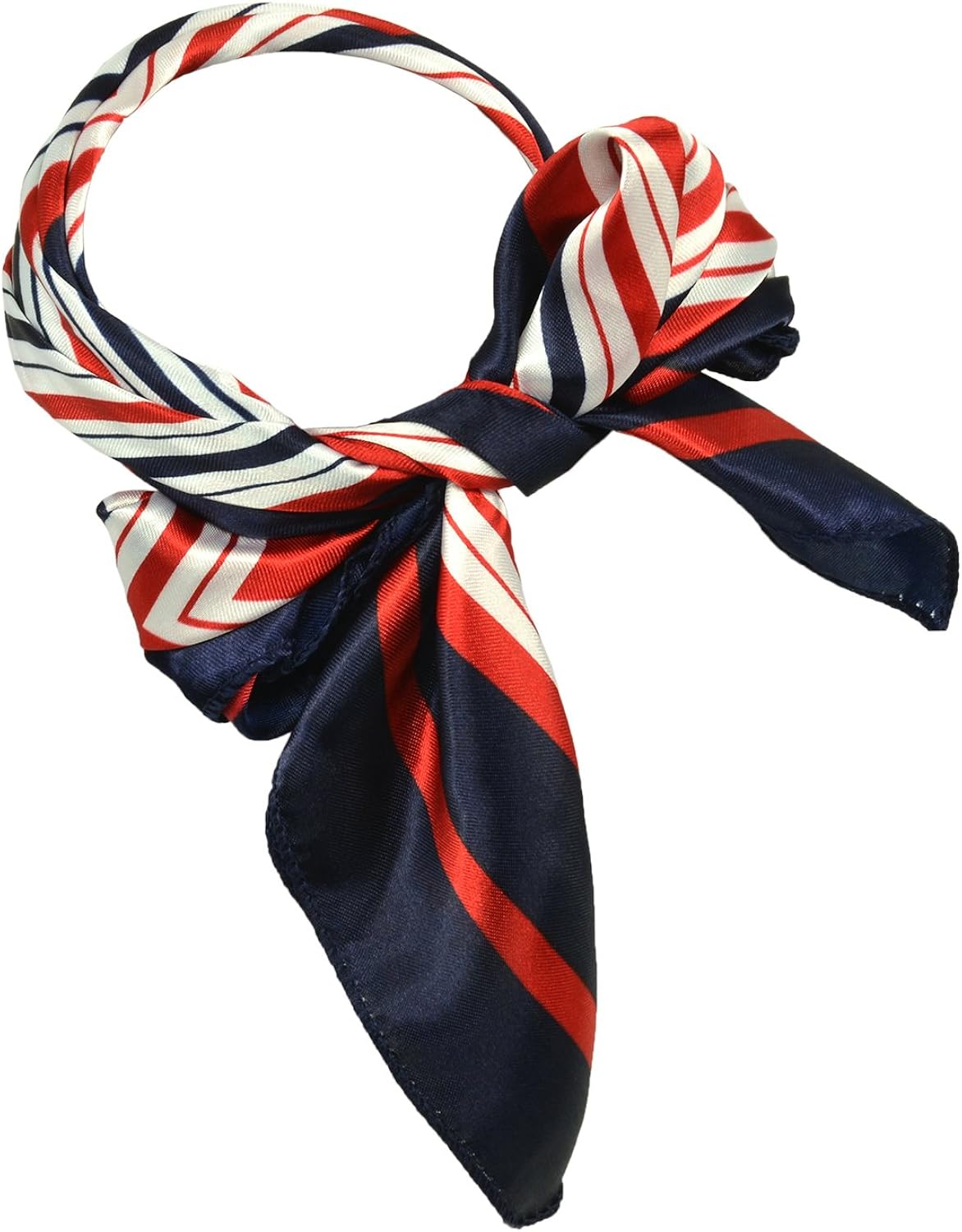 Square Scarf Silk Feel Business Air Hostess Uniform Stripe Pattern ...