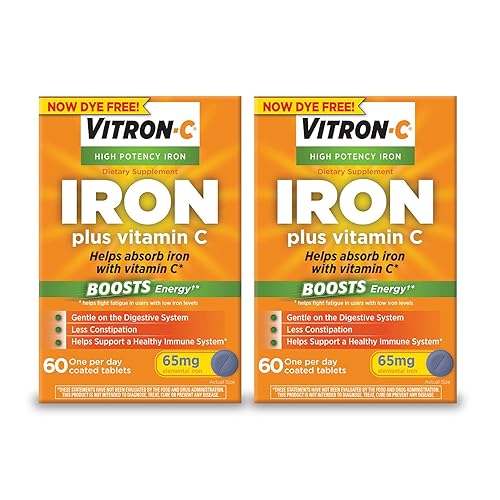 Vitron-C Iron Supplement, Once Daily, High Potency Iron Plus Vitamin C ...