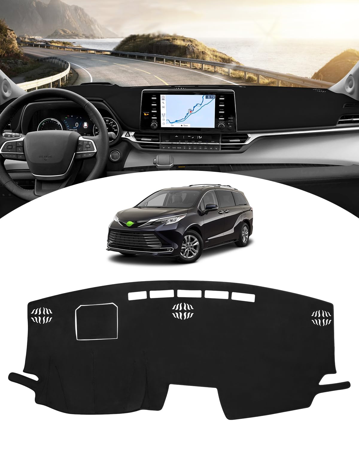 Shademax Toyota Sienna Dash Cover Mat 2021 2022 2023 2024 for Toyota ...