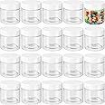 Amazon.com: 20 Pcs 2 Oz Clear Cosmetic Container with White Lids,Travel ...