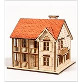 Amazon.com: Desktop Wooden Model Kit Garden House A with a Large Deck ...