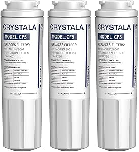 Amazon.com: Crystala Filters UKF8001 Water Filter Compatible with Whirlpool 4396395, Filter 4 ...