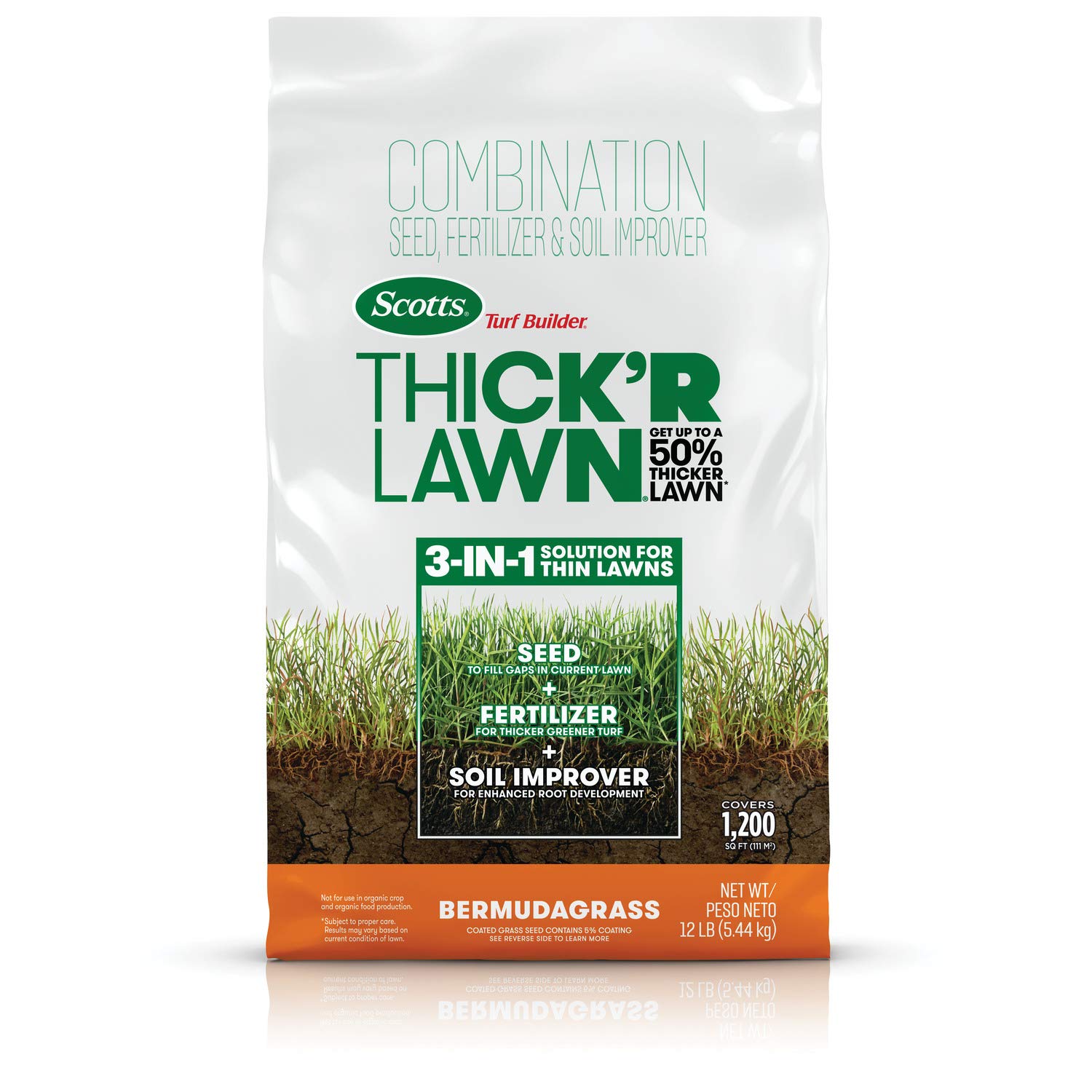 Scotts Turf Builder THICK'R LAWN Grass Seed, Fertilizer, and Soil ...