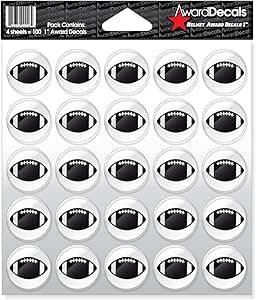 Amazon.com: Award Decals Football Helmet Award Decals (Black on Clear ...