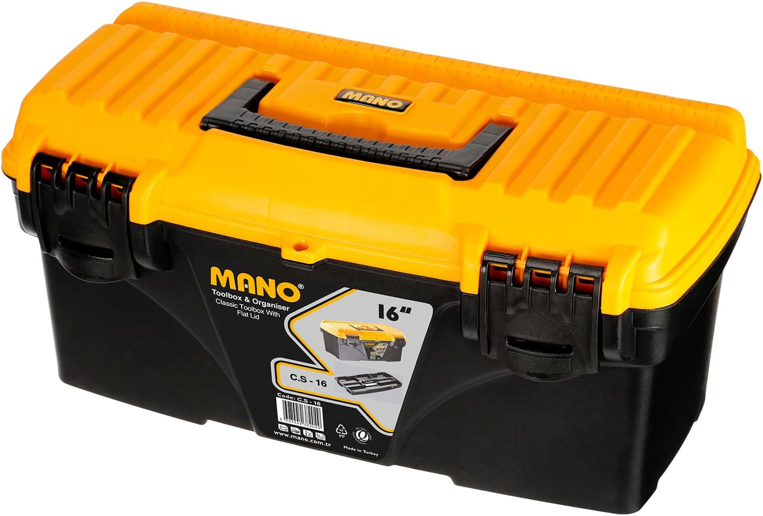 MANO Classic 16 Toolbox with Flat Lid and Organiser Tray Tool ...