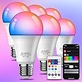 Smart Light Bulbs 6Pack with Remote, Color Changing Light Bulbs Work w ...