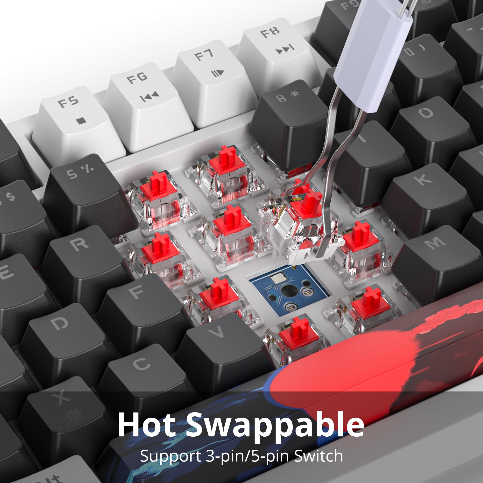 Mua 75% Mechanical Gaming Keyboard Gasket Mount Keyboard Wired Custom ...