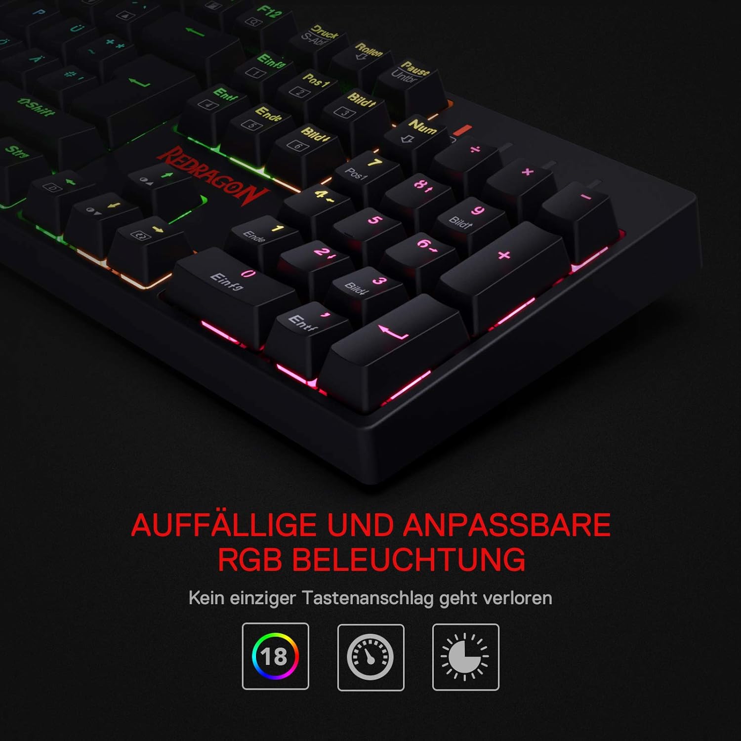 Redragon K582-DE Surara Mechanical Gaming Keyboard, 105 Keyboards ...