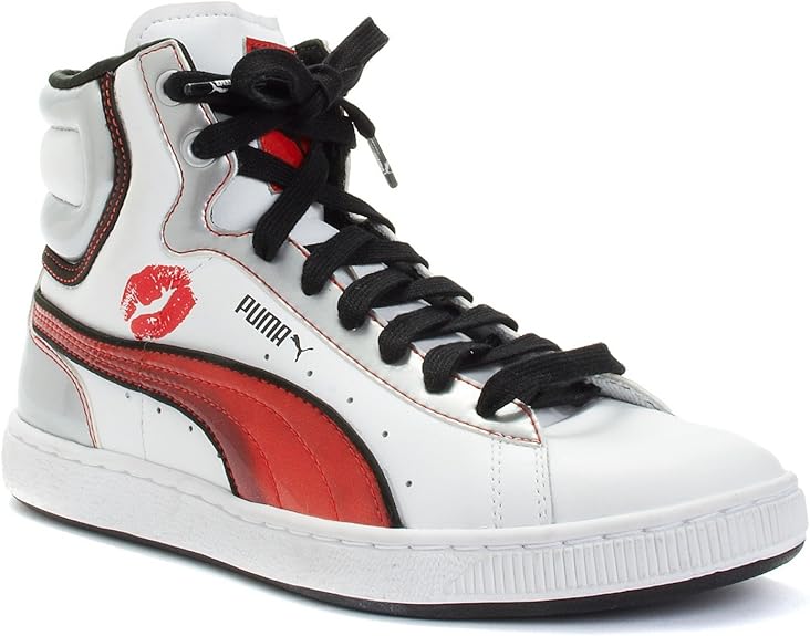 Amazon.com: PUMA First Round Black-White-Magenta-Silver High Top ...