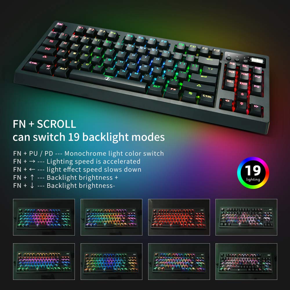 Mua ZJFKSDYX MK87 Wireless Mechanical Gaming Keyboard and Mouse, RGB ...