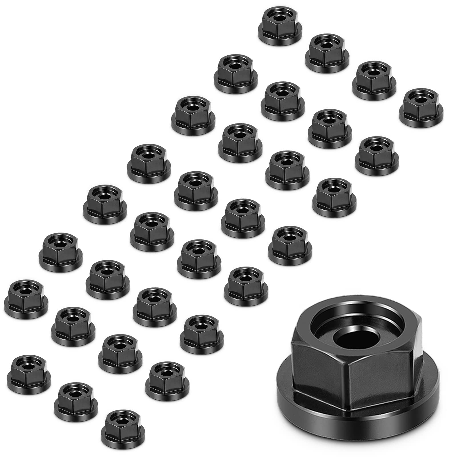 FMhotu 32 PCS Carbon Steel Hex Nuts, Hex Nuts Assortment Kit Washer, 1 ...