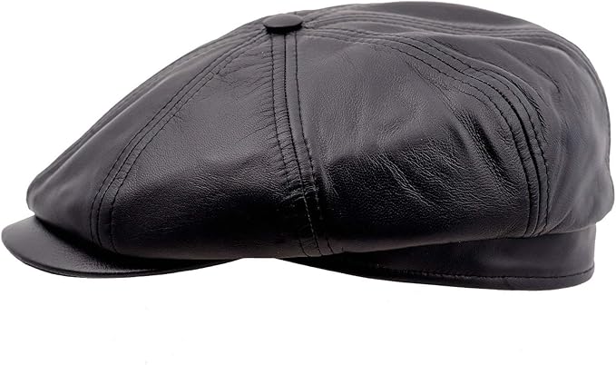 Sterkowski Malone Flat Cap for Men | 100% Genuine Leather Newsboy Cap ...