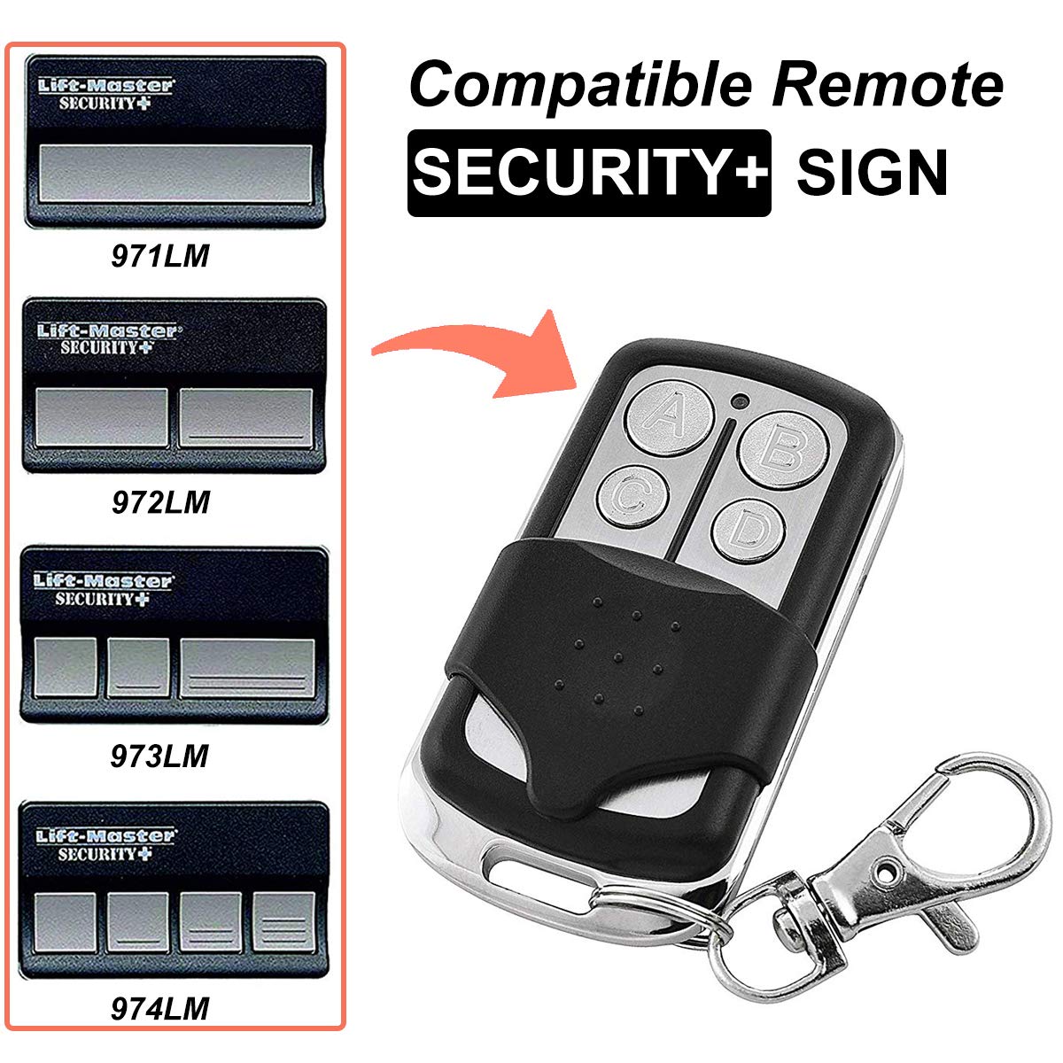 Liftmaster 973lm Garage Door Opener Remote Chamberlain 953cb | Dandk ...