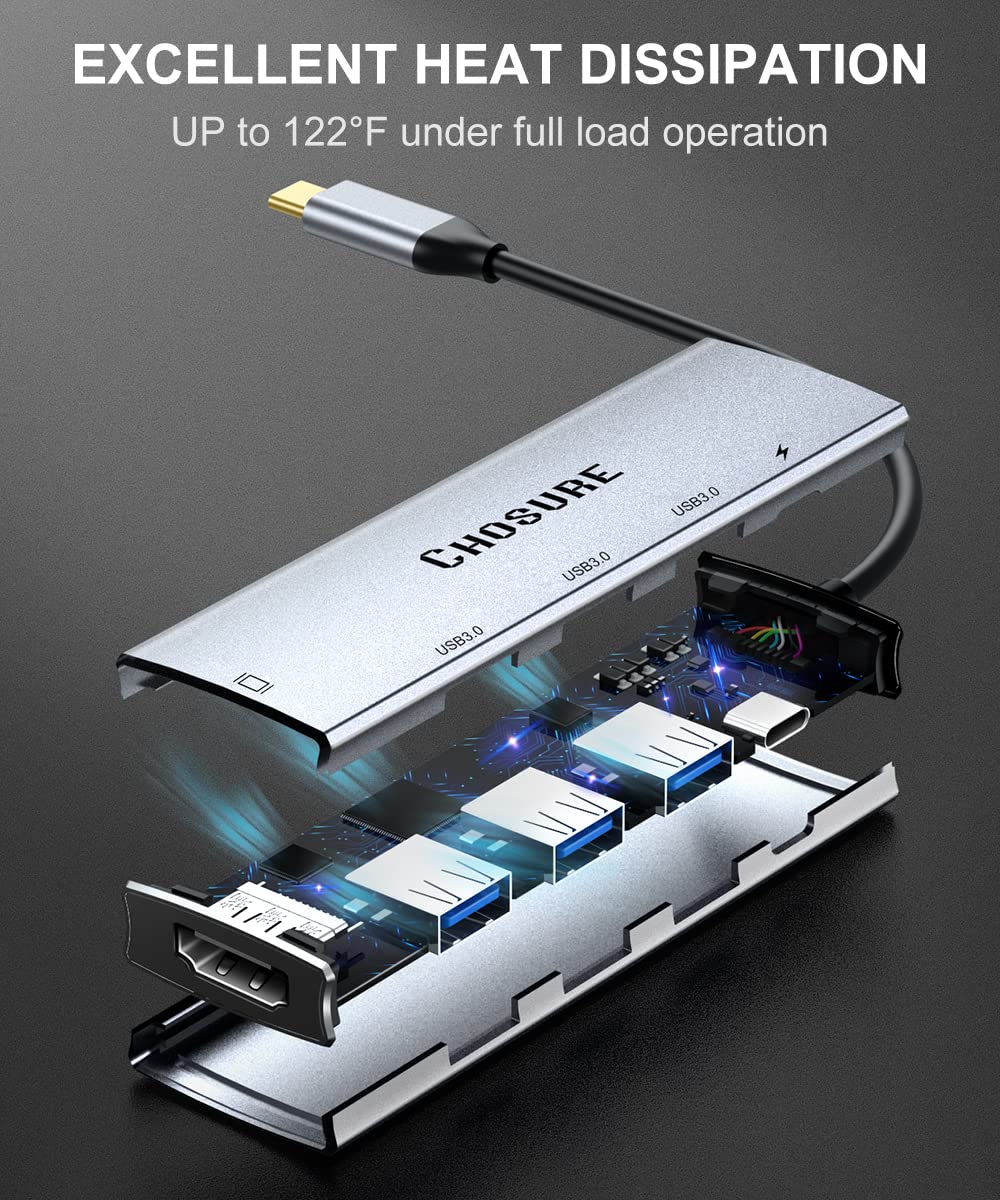 Mua USB C Hub, 5 in 1 USB-C Splitter Thunderbolt 3 Hub to 4K HDMI ...