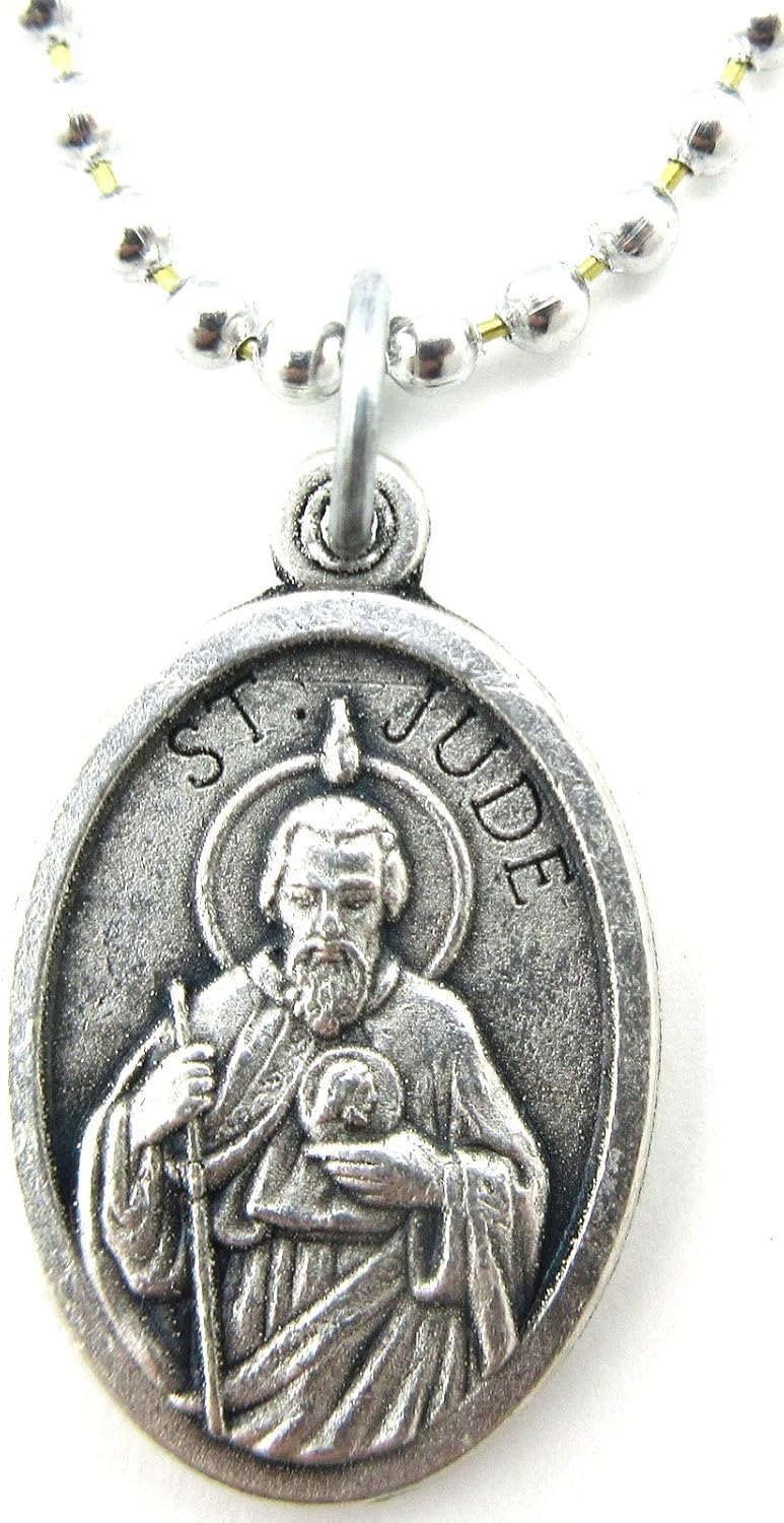 Amazon.com: Saint Jude Medal Pendant Necklace,No Tarnish Chain: Clothing