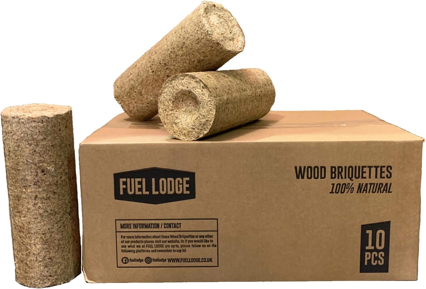 Fuel Lodge 20kg Briquettes Heat Logs - for Use in Log Burners - Eco ...