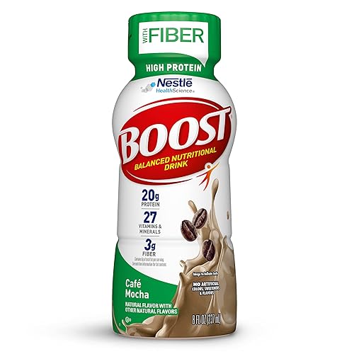 BOOST High Protein with Fiber Complete Nutritional Drink, Cafe Mocha, 8 ...