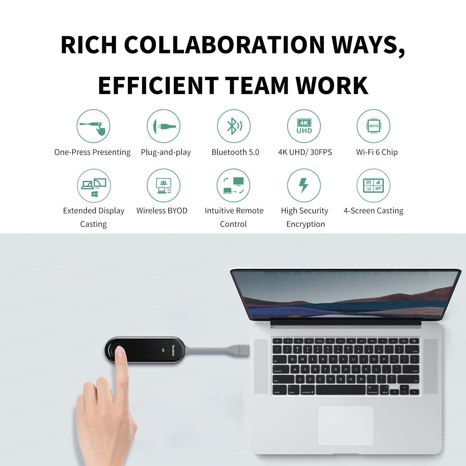 Mua Yealink RoomCast Wireless HDMI Transmitter and Receiver 4K, Max 4 Screens Casting Wireless ...