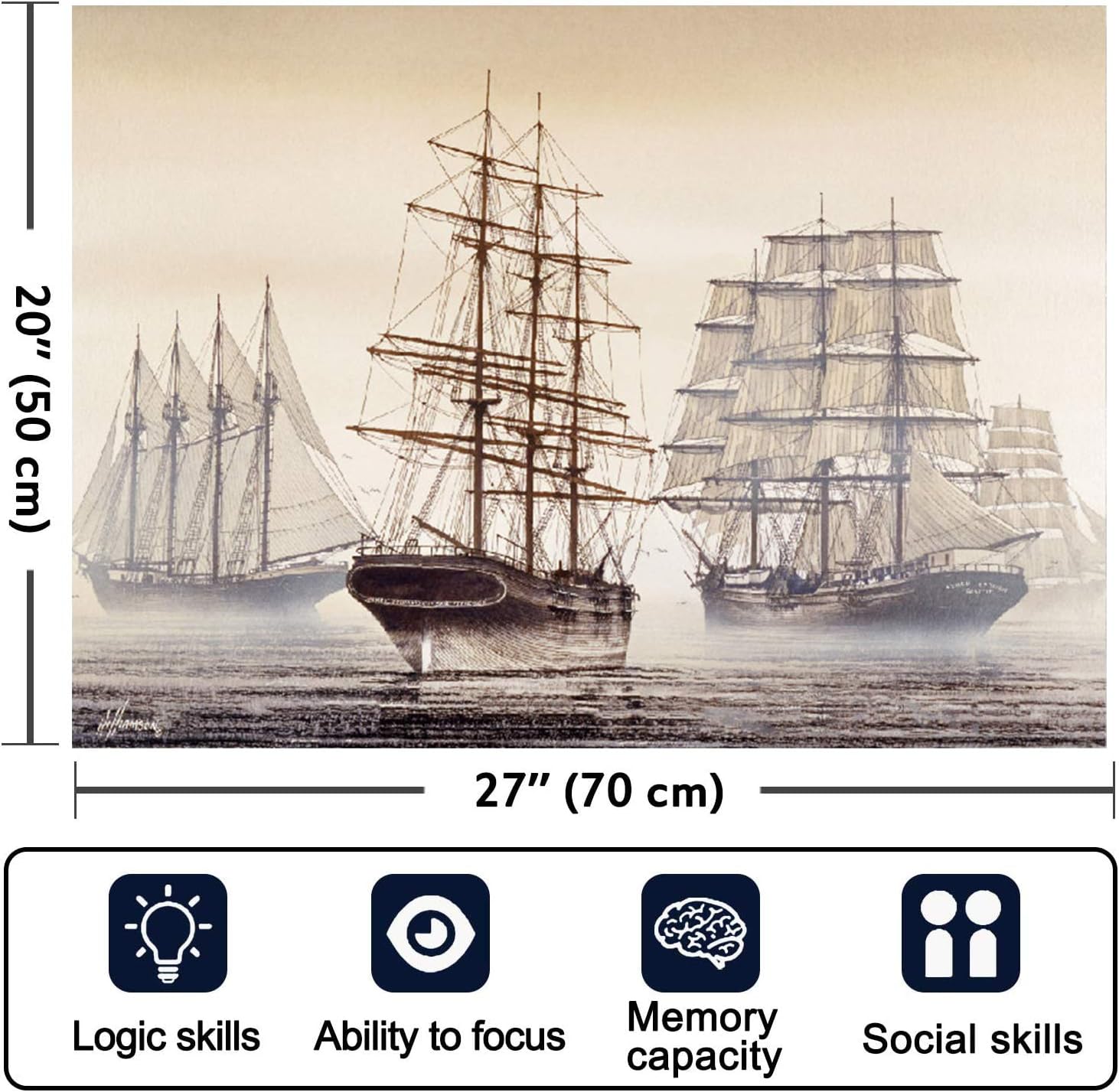 Know me 1000 Pieces Jigsaw Puzzles for Adults – Tall Ships Over The ...