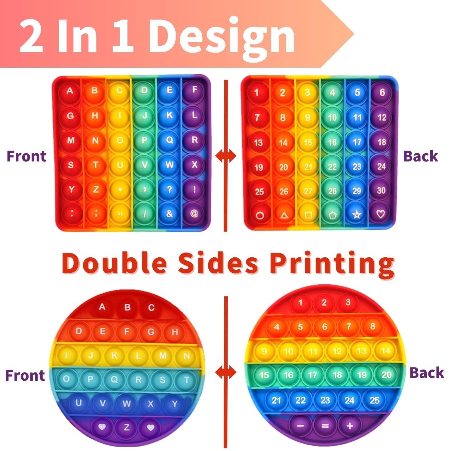 Mua Steemjoey 2PCS Pop It Fidget Toy, Stress reliever Push pop fidget ...