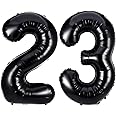 Amazon.com: Black 23 Number Balloons, 40 Inch Giant Number 23 Balloons ...