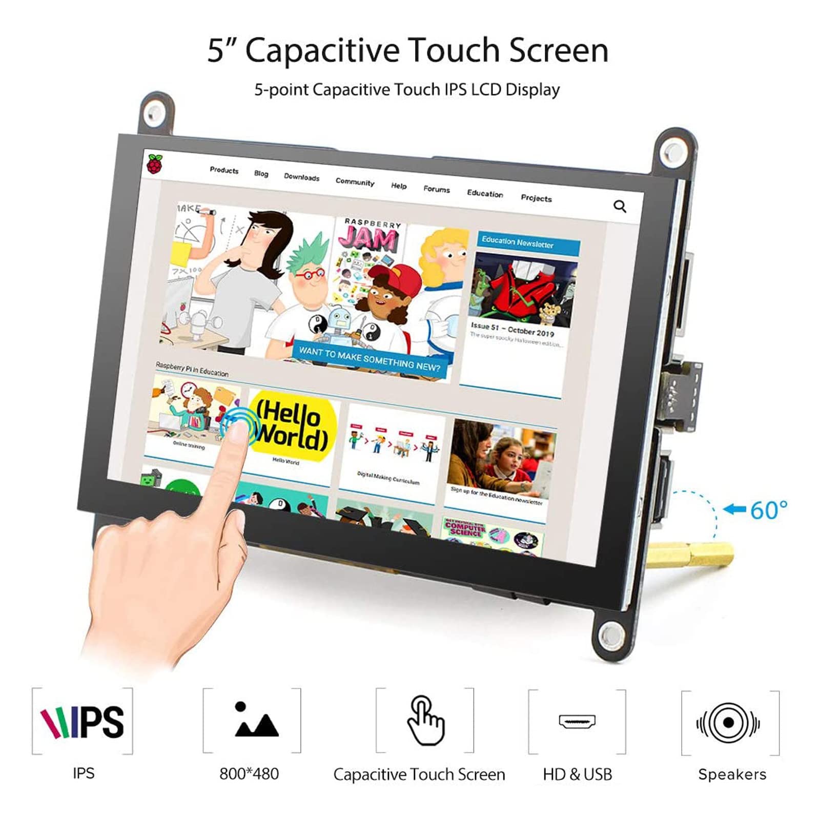 Mua ELECROW 5 Inch Monitor for Raspberry Pi Touchscreen Monitor with ...