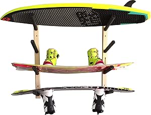 Amazon.com: Wakeboard Surfboard Wall Rack Mount - Holds 4 Boards ...