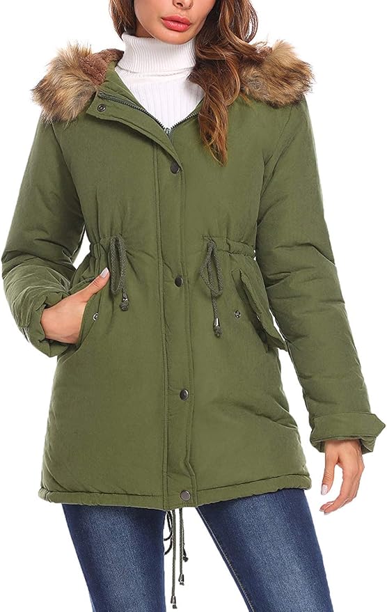 Mujer Abrigo Acolchado Otoño Elegante Invierno Sólidos Colores Chic ...