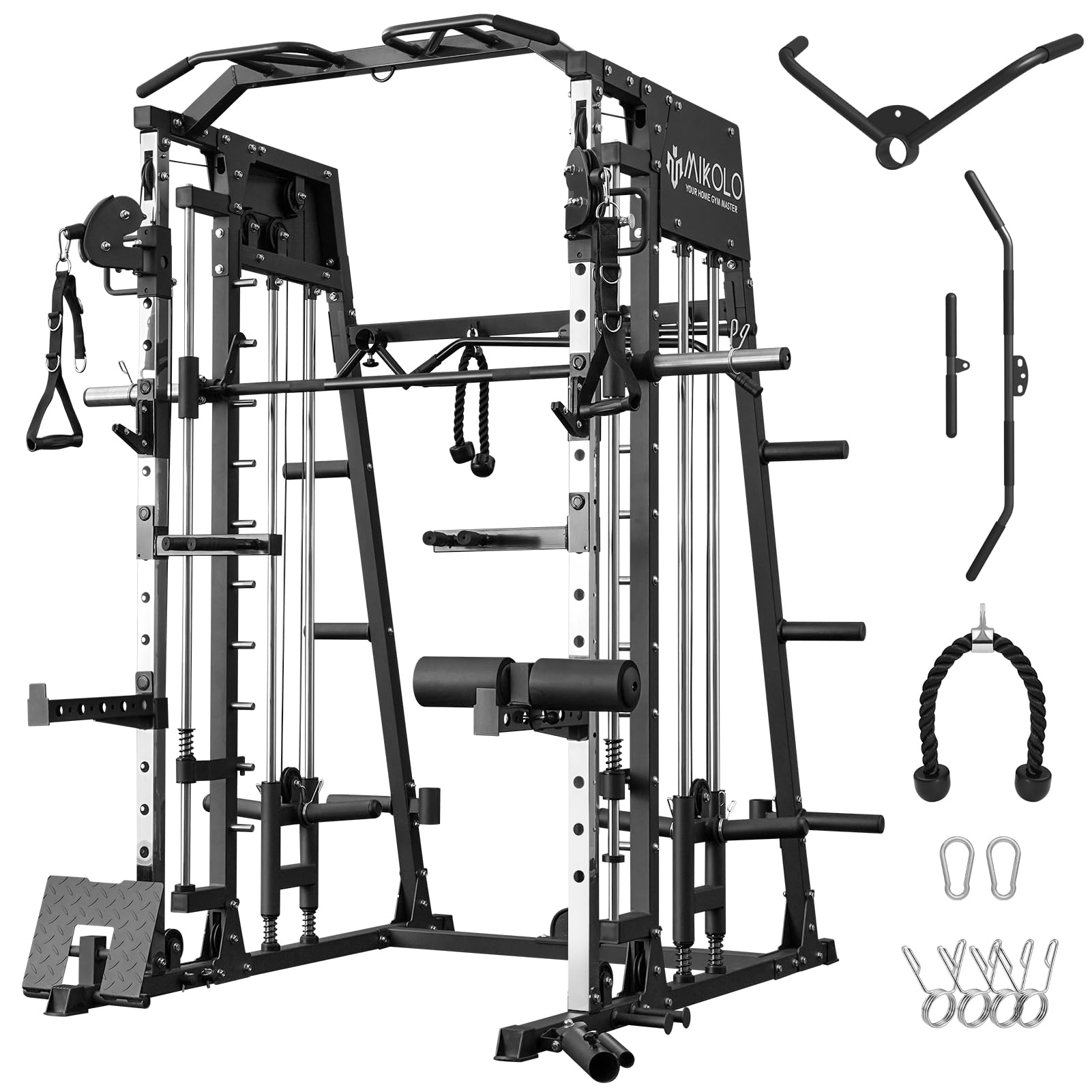 Mua Mikolo Smith Machine, 2200lbs Squat Rack with LAT-Pull Down System ...