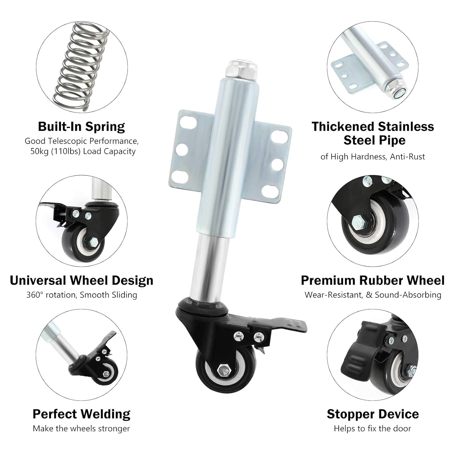 Industrial & Scientific BEAMNOVA 2 Inch Gate Caster Wheel Spring Loaded ...