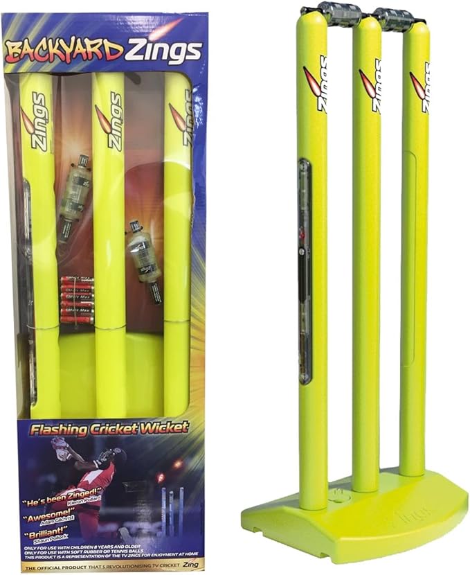 Zings Flashing Cricket Stumps Wickets, Base & Bails: Amazon.co.uk ...