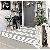 Amazon.com: Grey and White Outdoor Rug 3'x 5' Front Porch Rug Cotton ...