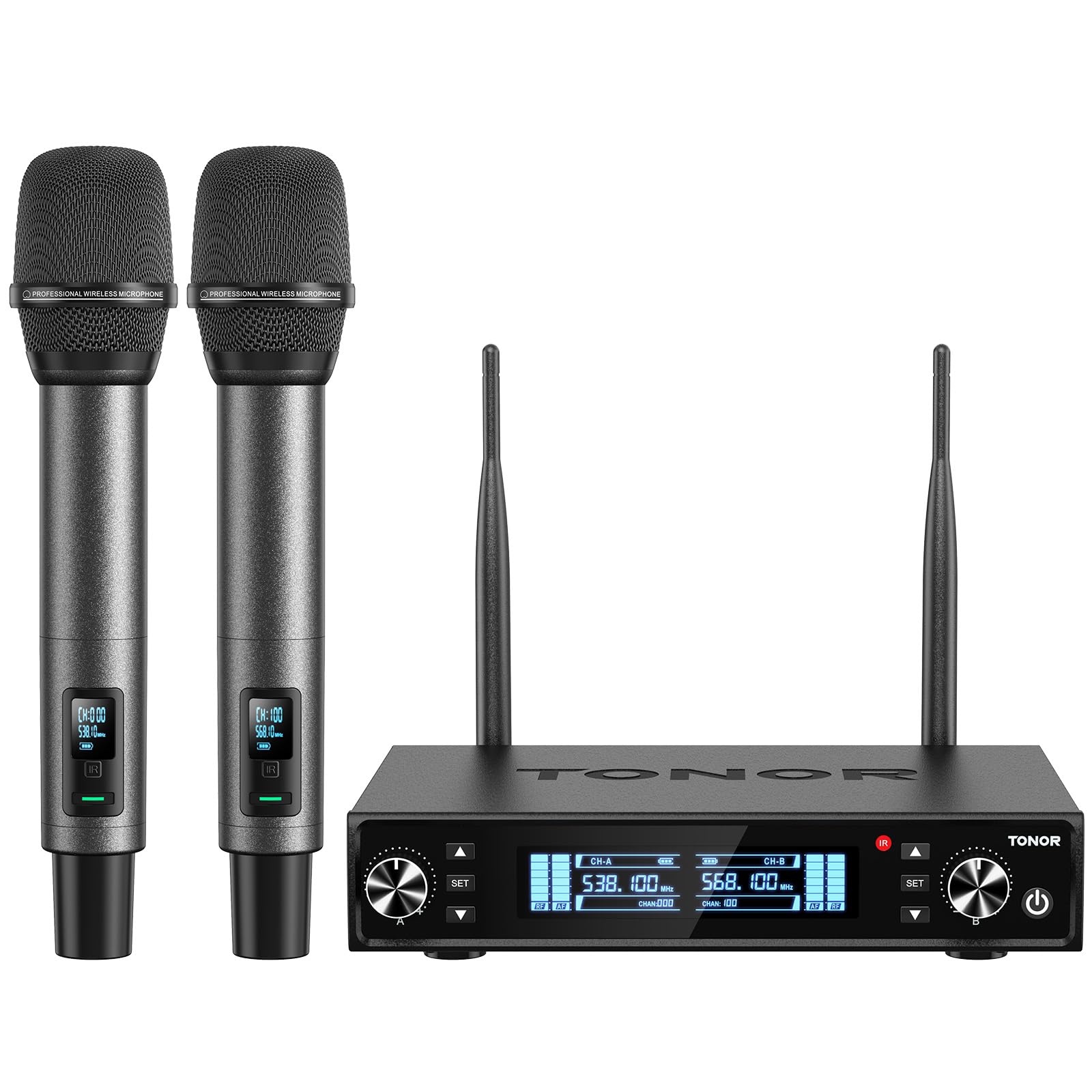 TONOR Wireless Microphone System, Auto Scan & Pair UHF Rechargeable ...