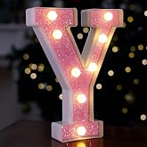 Amazon.com: Light Up Pink Alphabet Marquee Letters Sign, Glitter LED ...