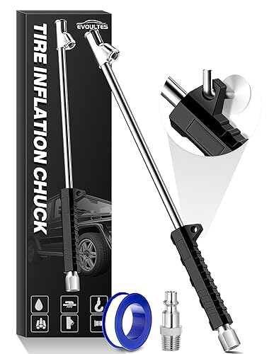 14" Extended Reach Dual Head Air Chuck, 2-Way Connection Straight Foot ...