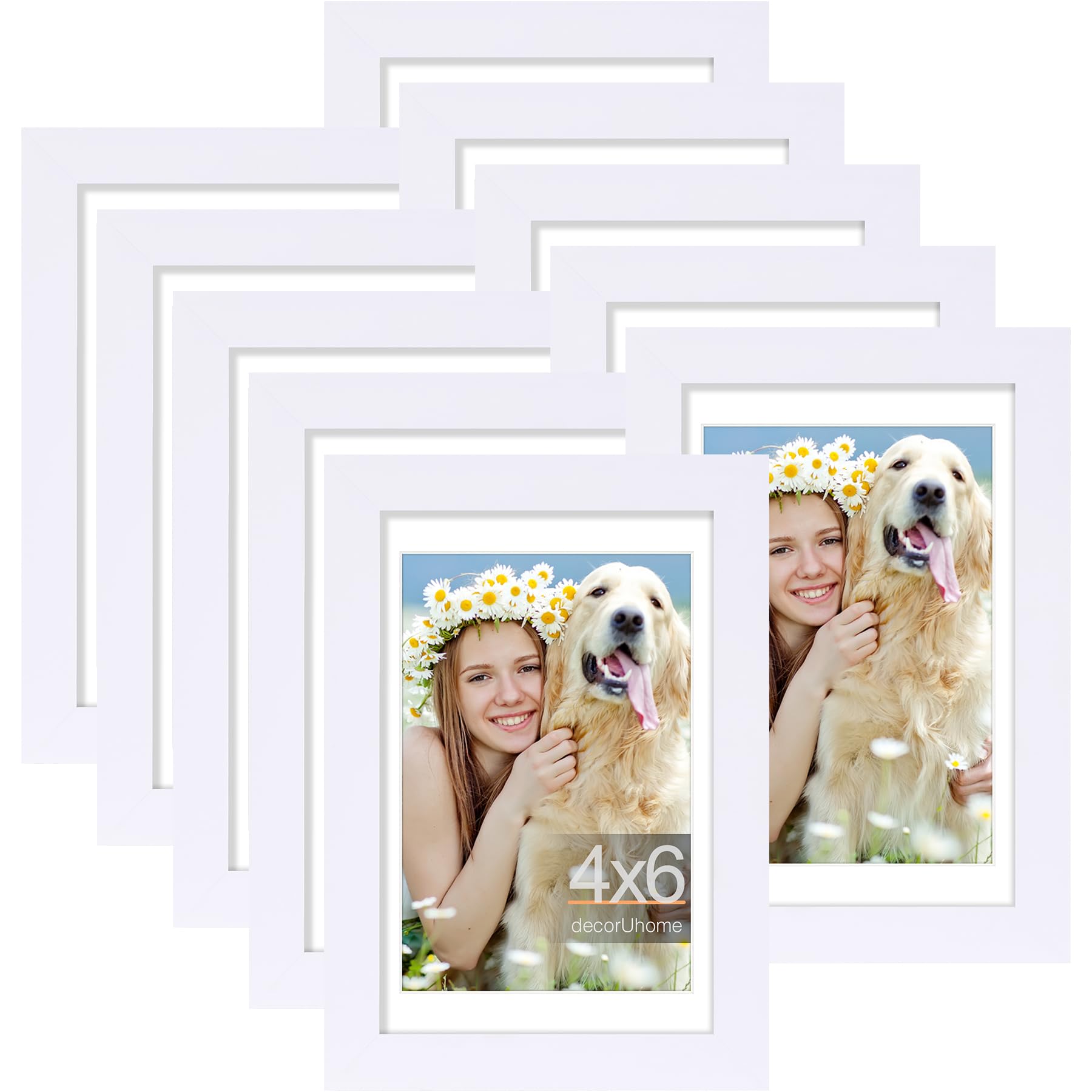 decorUhome 4x6 Picture Frame Set of 10, Display Photos 3.5x5 with Mat ...