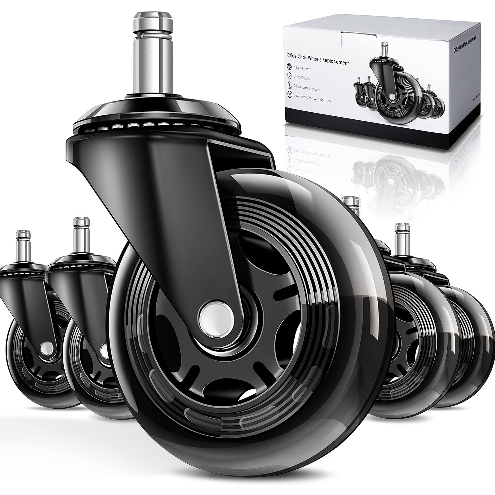 Office Chair Wheels?Heavy Duty Casters Set of 5,Caster Wheels 3 Inch ...