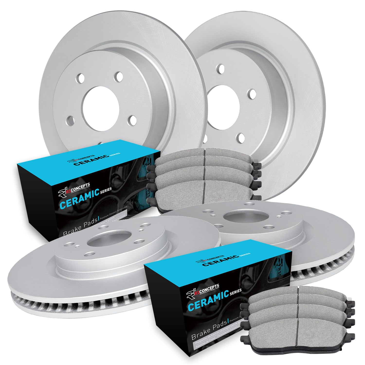 R1 Concepts Front Rear Brakes and Rotors Kit |Front Rear Brake Pads| Brake Rotors and Pads ...