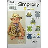 Amazon.com: Simplicity Sewing Pattern 9784 Babies Dresses, A (XS-S-M-L ...