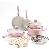 GreenLife Soft Grip Healthy Ceramic Nonstick 12 Piece Cookware Pots and ...