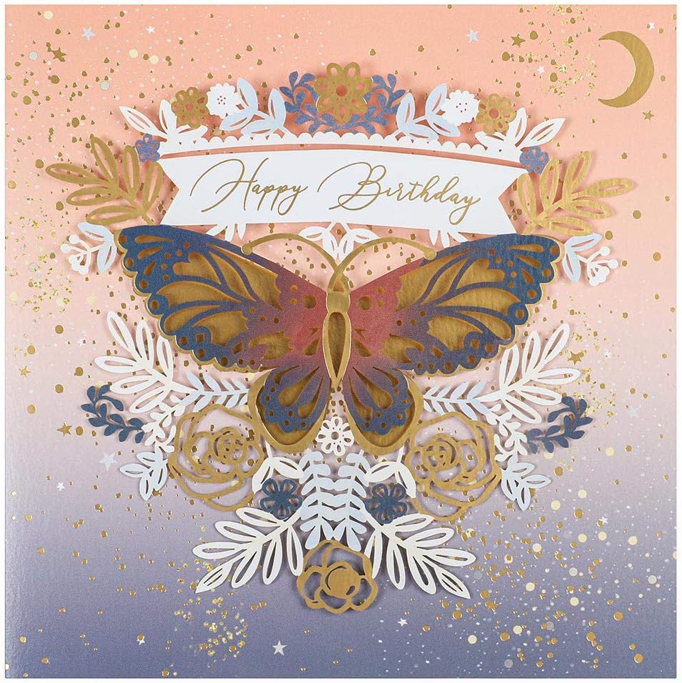 Paperchase Laser cut butterfly birthday card - BigaMart