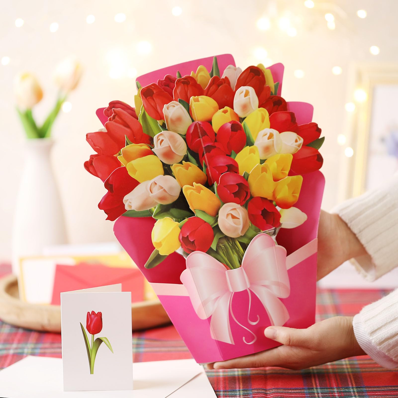 Mua Foldin'Fun Forever Flower Bouquet Pop Up Cards Tulip Birthday Popup ...