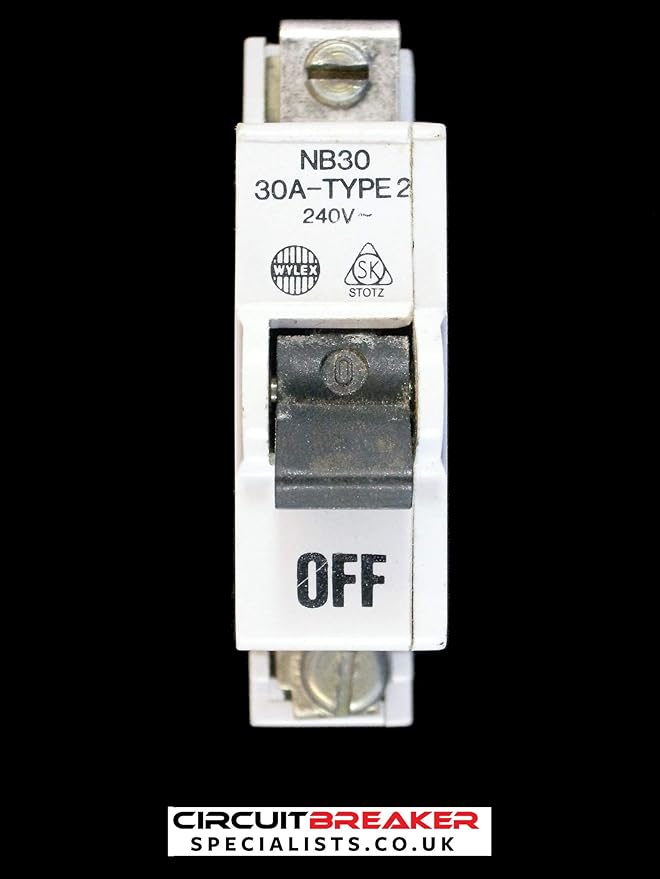 WYLEX 30 AMP TYPE 2 M6 MCB CIRCUIT BREAKER 240V NB30 BS 3871: Amazon.co ...