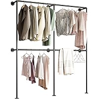 Amazon.com: KELIXU Industrial Pipe Clothing Rack Height Adjustable ...