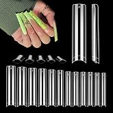 Amazon.com: INENK 5XL Extra Long Tapered Square Full Cover Nail Tips ...