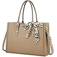 Amazon.com: IGOLUMON Laptop Bag for Women 15.6 inch Waterproof Tote Leather Work purse Office ...