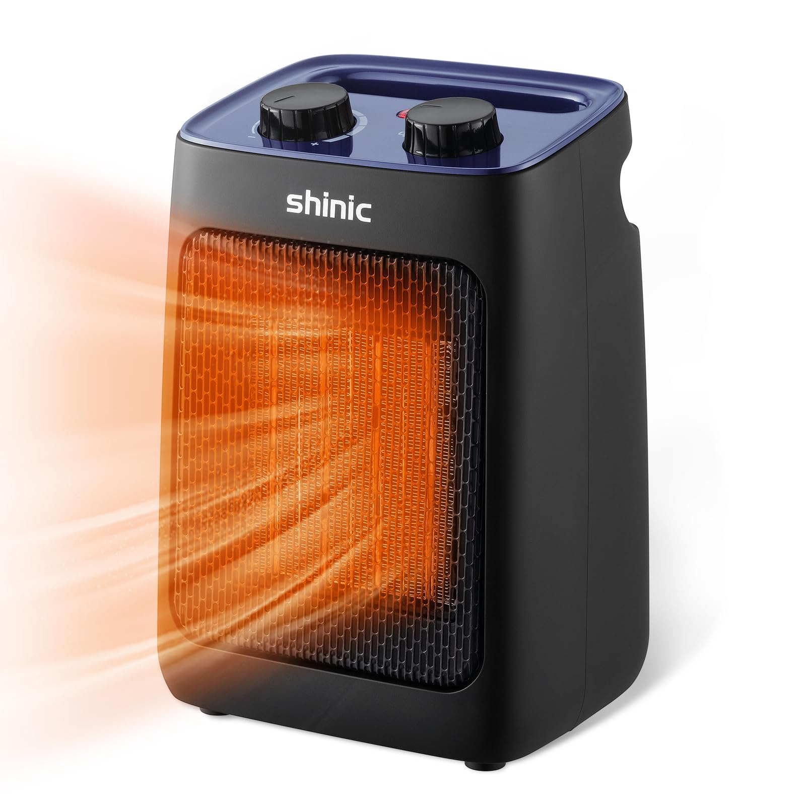 shinic Portable Space Heater with Thermostat, 1500W/750W Small Ceramic ...
