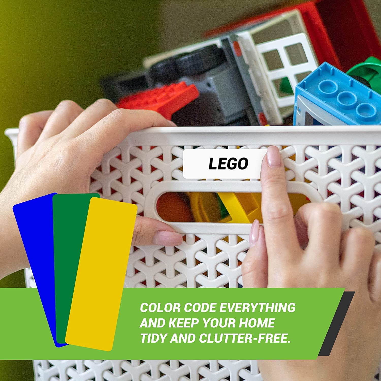 Royal Green Rectangular Stickers Color Coded Write On Labels For ...