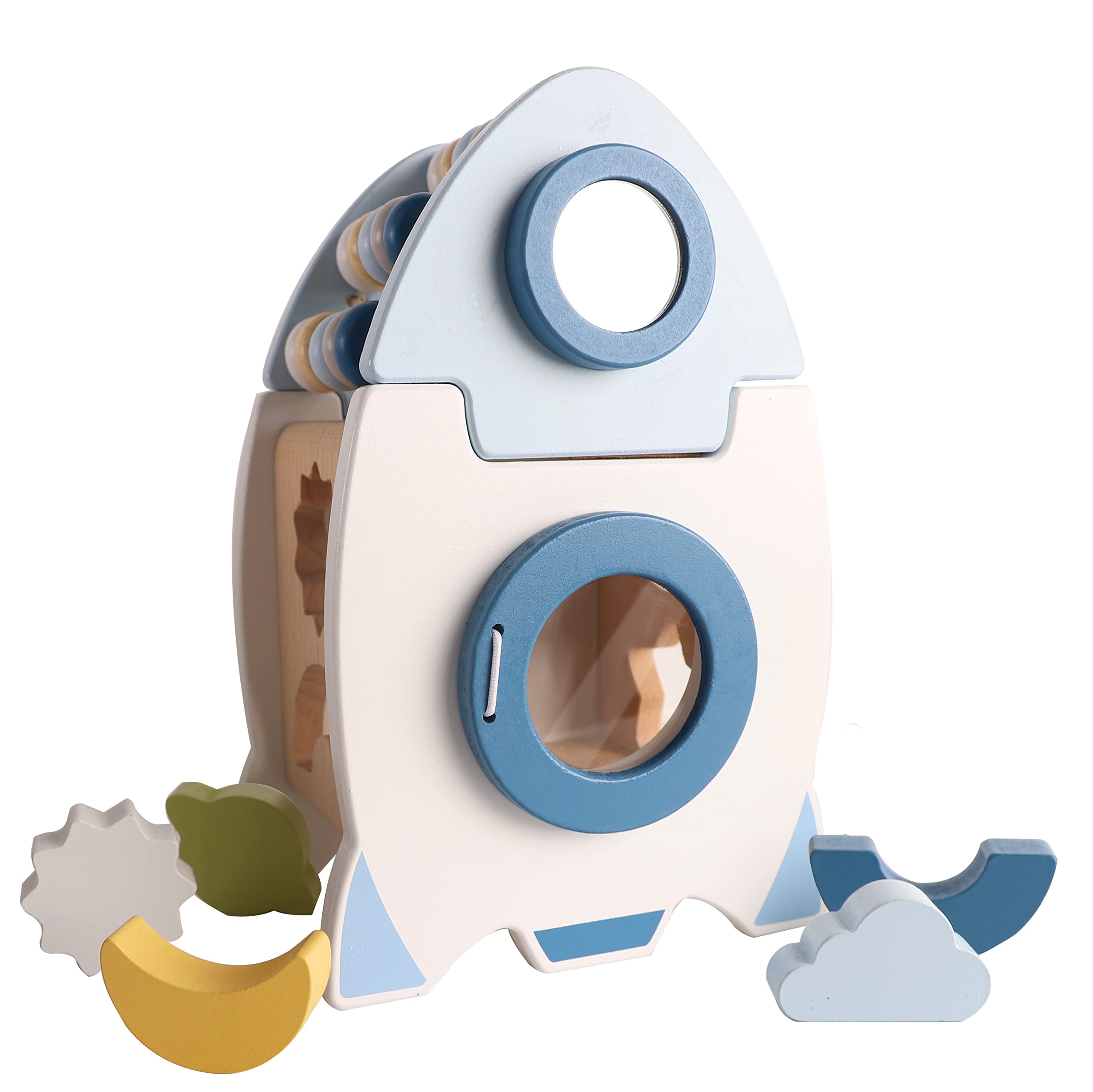 Neo LOONS Wooden Rocket Activity Cube, Space Themed Toys for Toddlers 1 ...